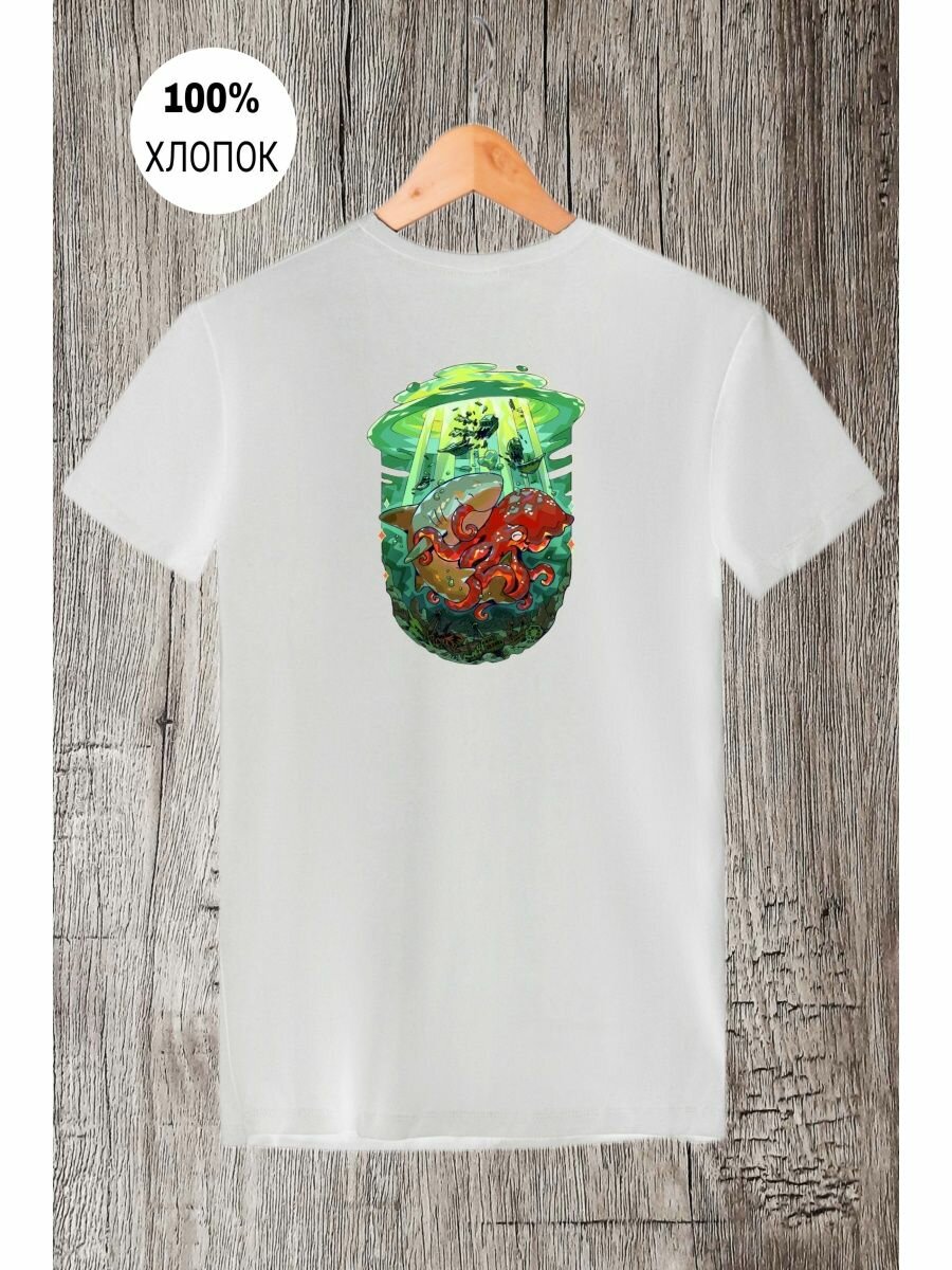 Футболка осьминог oktopus c акулой shark