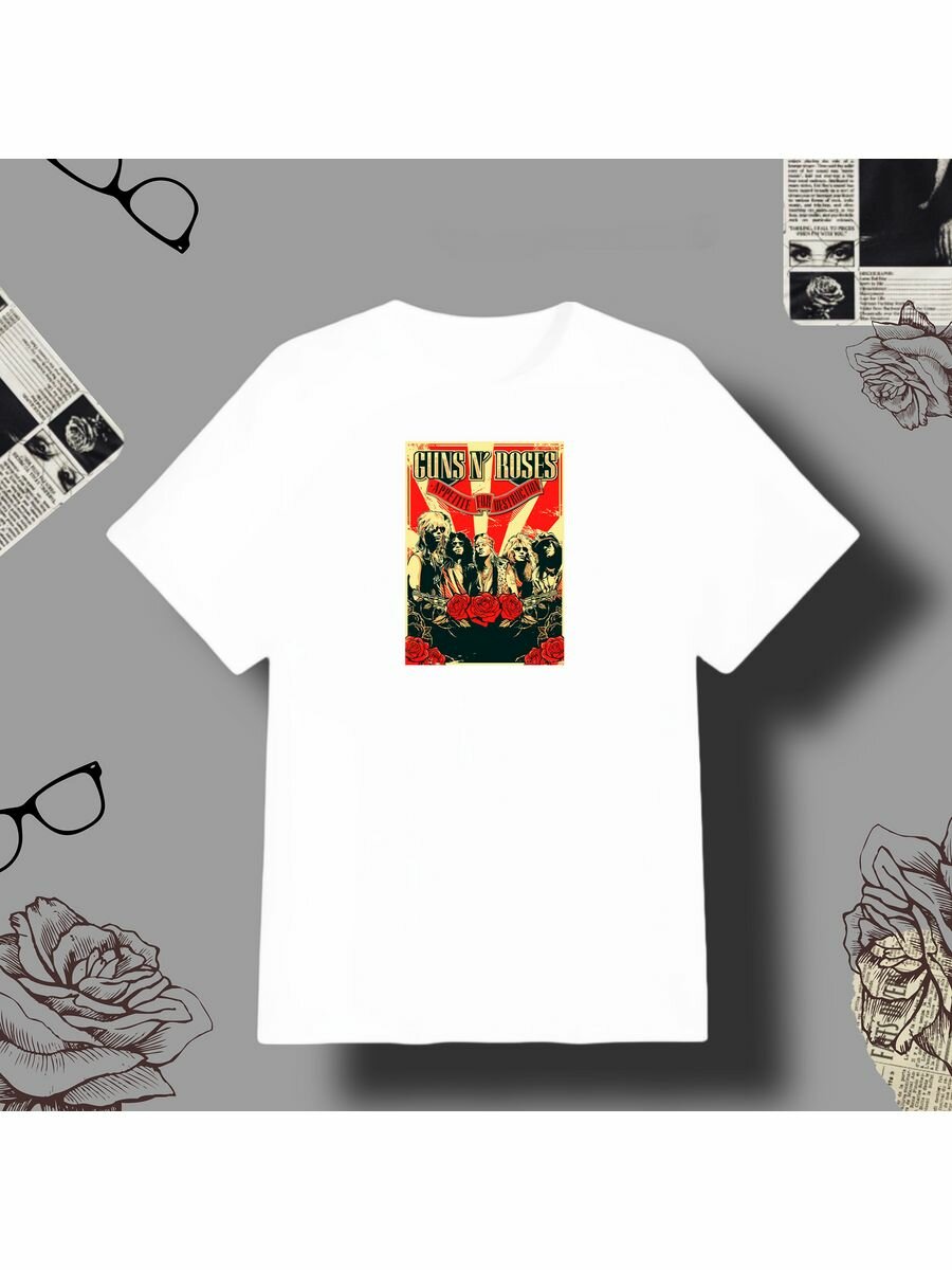 Футболка guns roses рок группа
