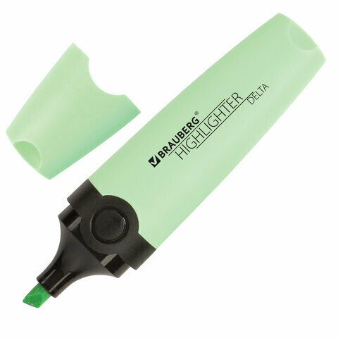 Текстовыделитель BRAUBERG "DELTA PASTEL", мята, линия 1-5 мм, 151730