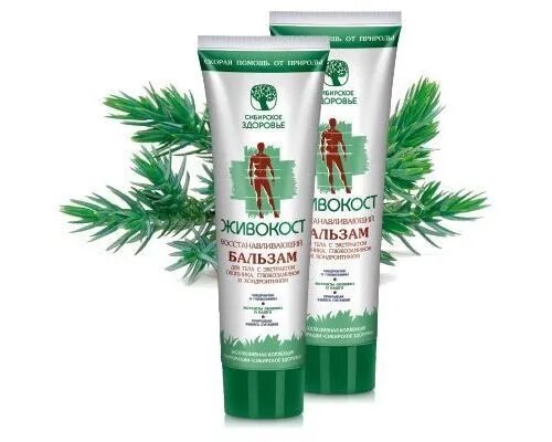 Бальзам с экстрактом окопника, глюкозамином и хондроитином Бальзам Живокост,100мл*2