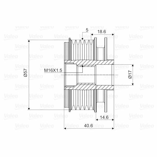 Шкив генератора для автомобиля, VALEO 588043 (1 шт.)