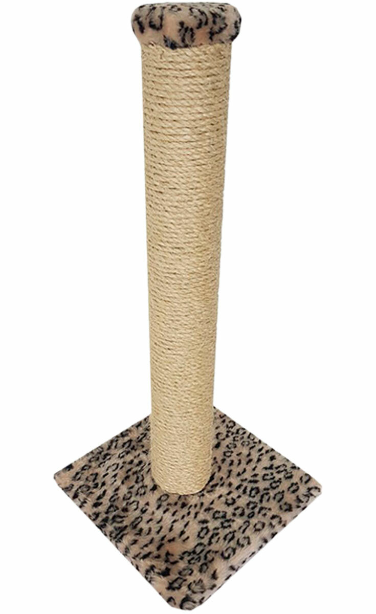 Когтеточка Столбик 1 м Пушок джут мех бежевый леопард NEW