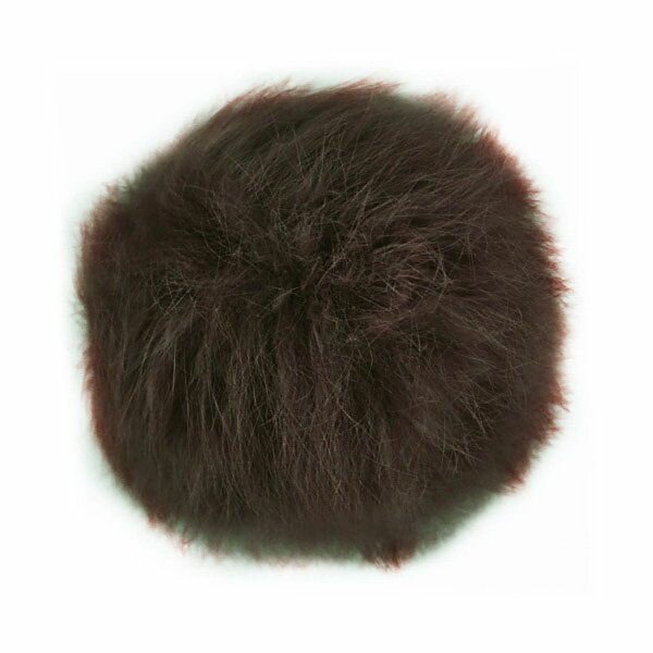 Помпон меховой (кролик) 8 см 16 штук коричневый