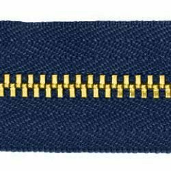 Молния металл Т.4 12 см 1/50 шт/синий/золотой