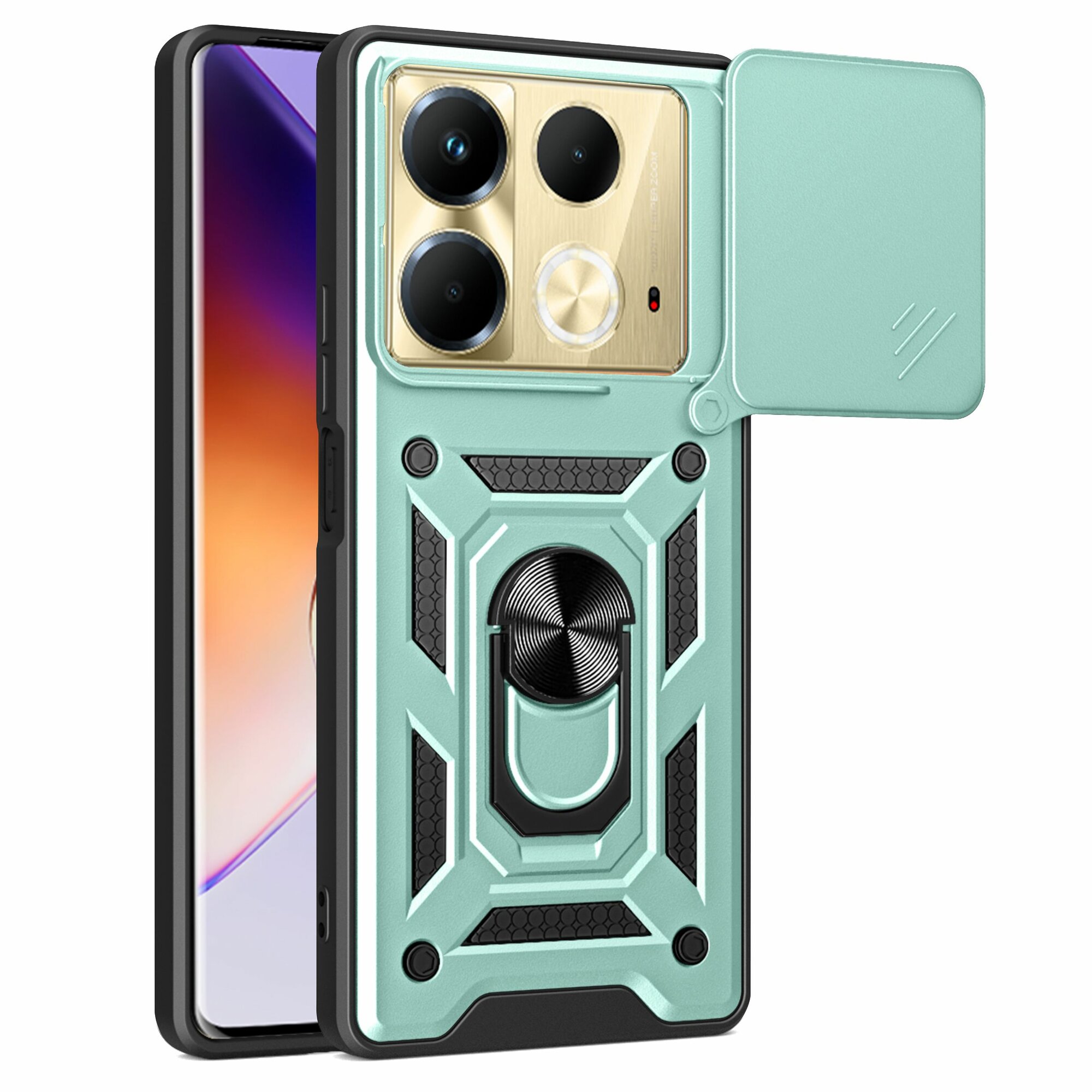 Чехол противоударный armors для Infinix Note 40 / Инфиникс Ноте 40 с защитой камеры (Зеленый)