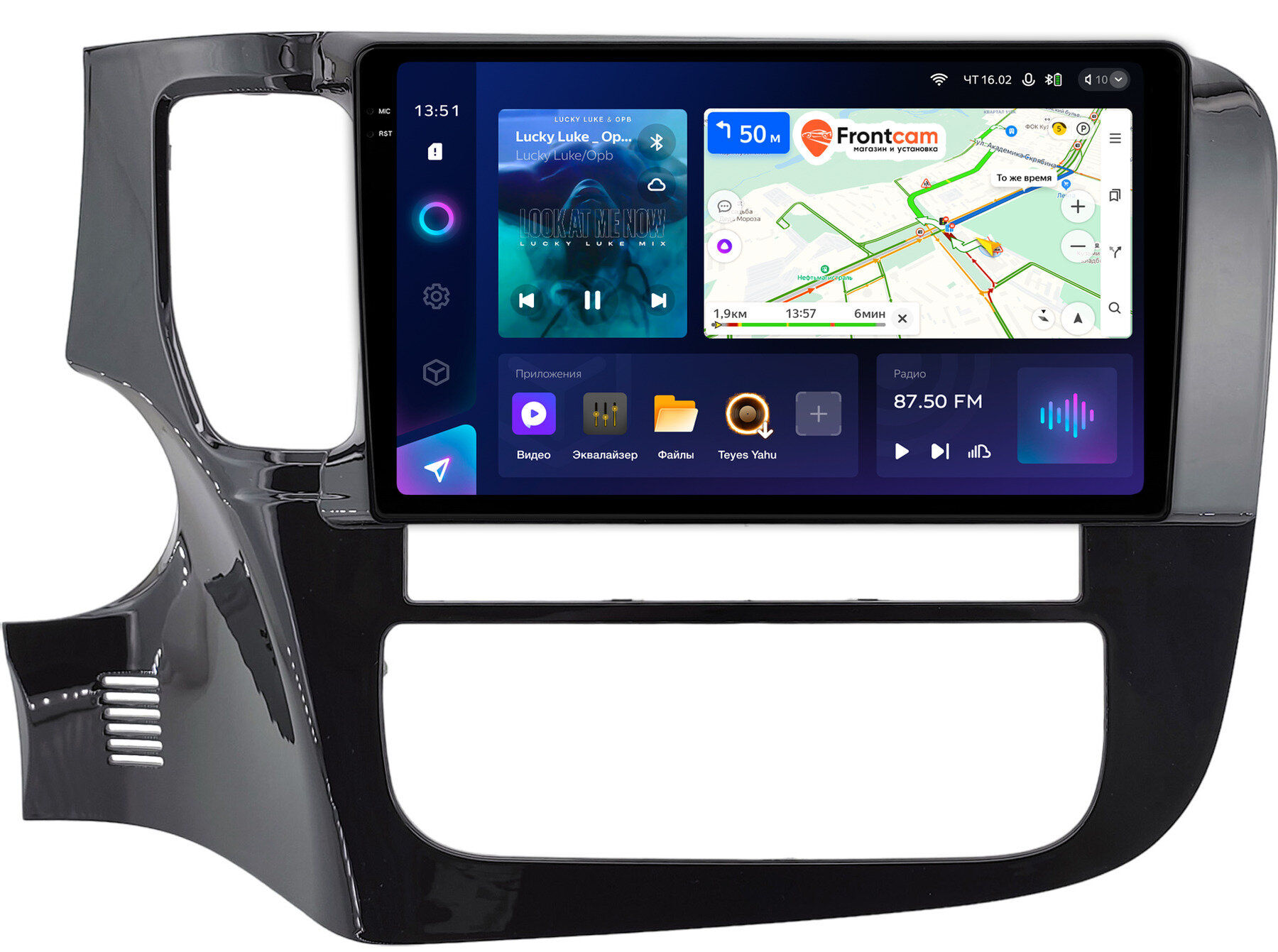 Штатная магнитола Mitsubishi Outlander 3 2012-2024 (глянцевая) Teyes CC3 2K 4/32 9.5" RM-9-0145 Android 10 (4G-SIM, DSP, QLed)