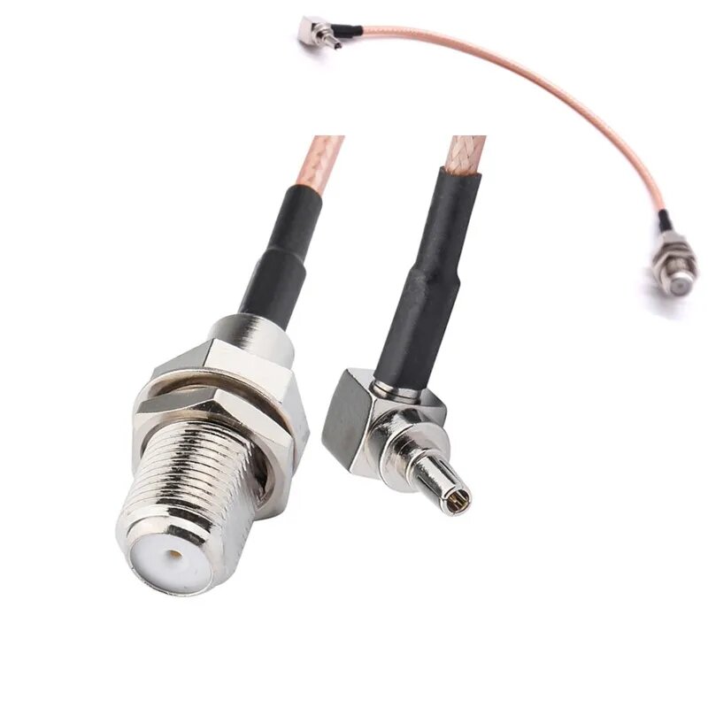 Кабель радиочастотный с разъемом F-CRC9, 10 шт, для обжима под прямым углом 15 см, для России, 3-15 дней