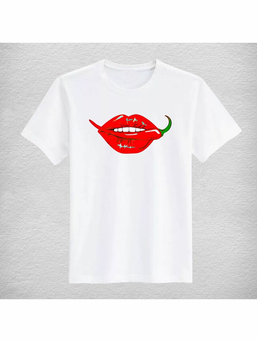 Футболка губы поцелуй
