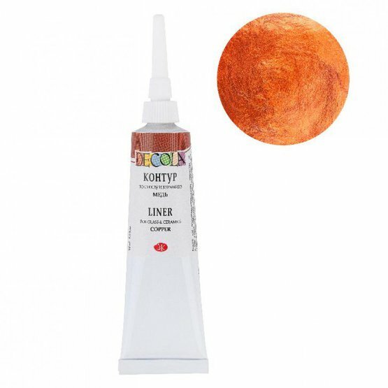 Акриловый контур по стеклу и керамике цвет Медь 18мл Decola