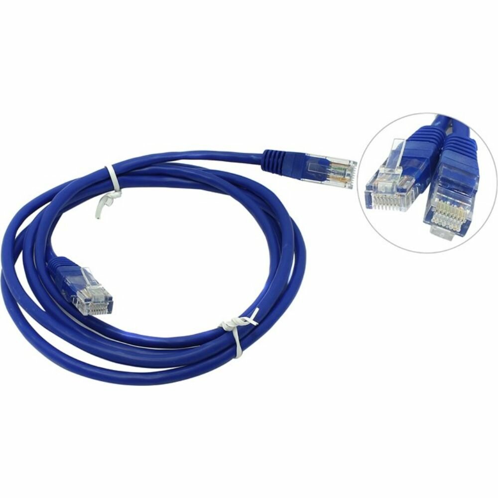 Патч-корд UTP кат.5e, 1.5м, RJ45-RJ45, синий, CCA, Exegate UTP-RJ45-RJ45-5e-1,5M-BL (EX241493RUS)