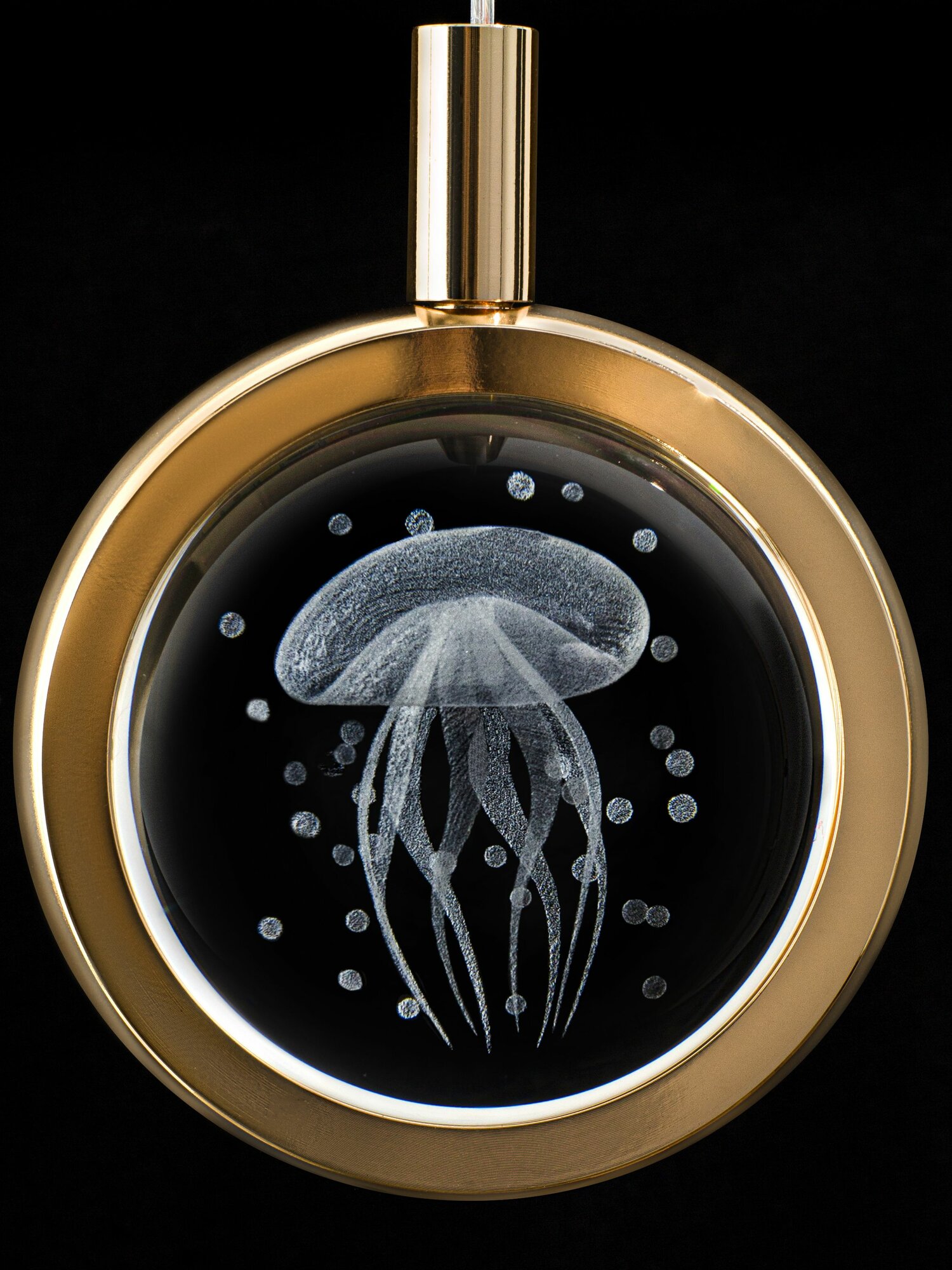 Подвесной светодиодный светильник золотой (медуза)