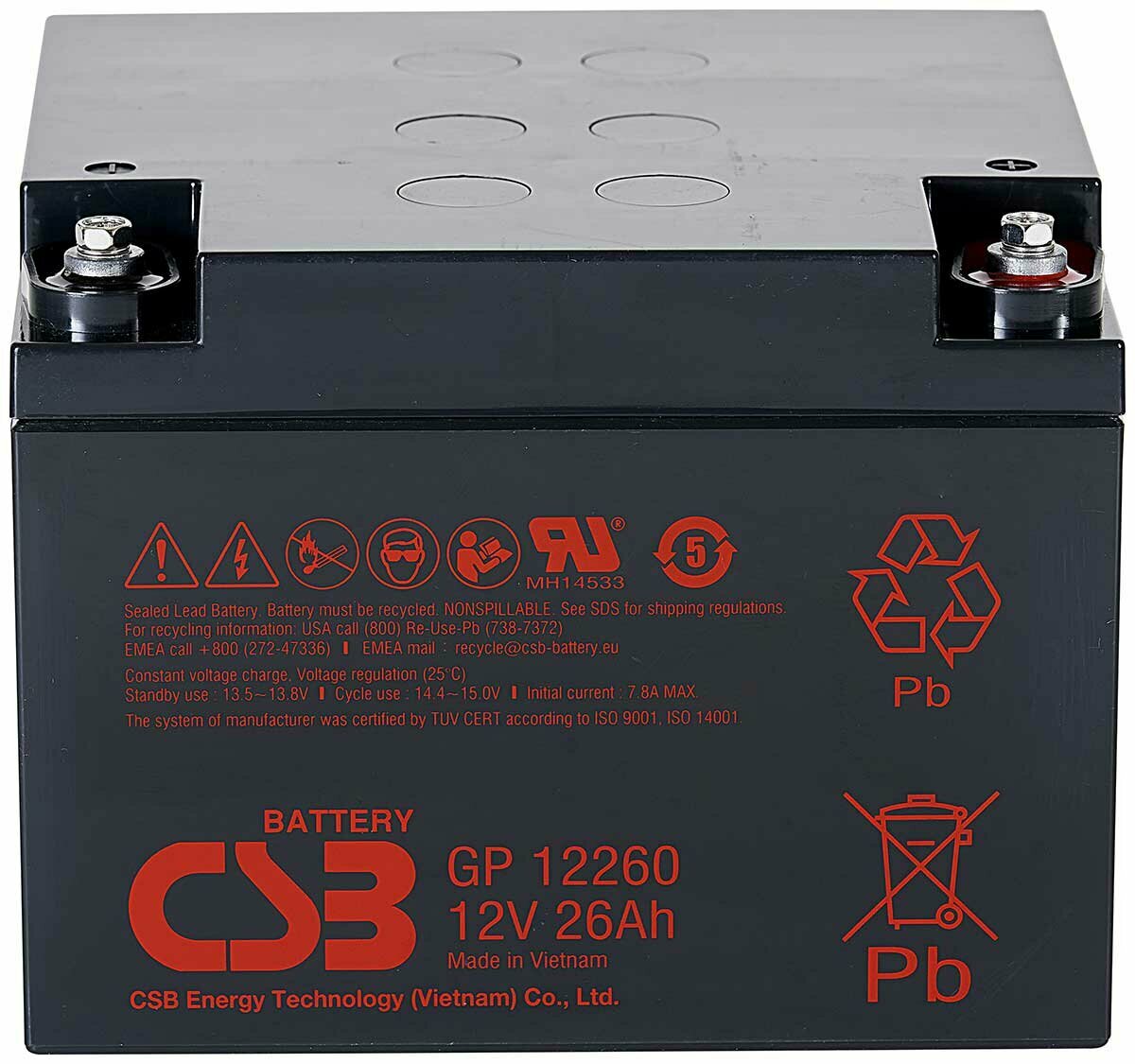 Аккумуляторная батарея для ИБП CSB GP12260 (12В, 26Ач)