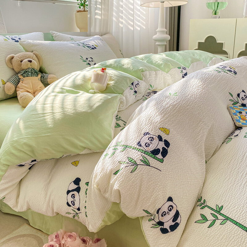 Комплект постельного белья Butterfly-Textile "Красная панда", выстиранный хлопок, 150x200 см