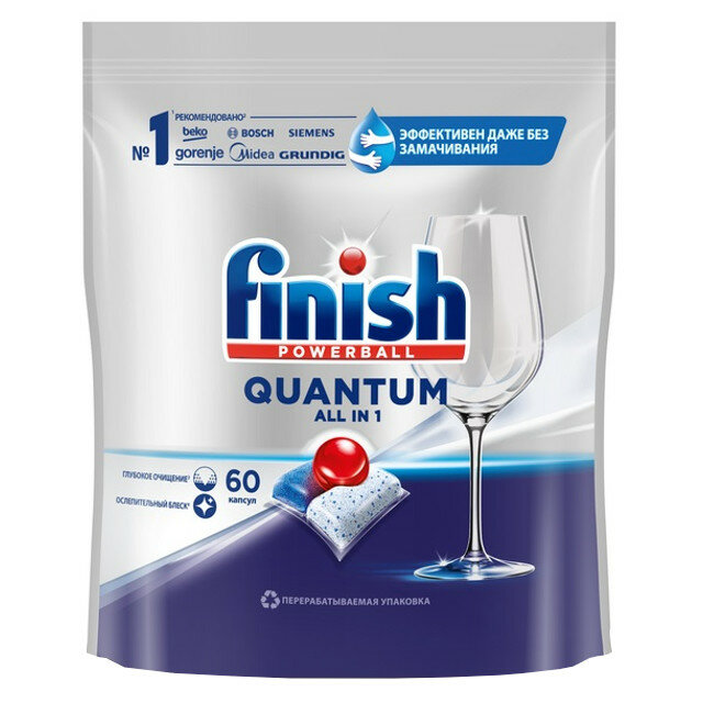 Капсулы для ПММ FINISH Quantum All in 1 60шт