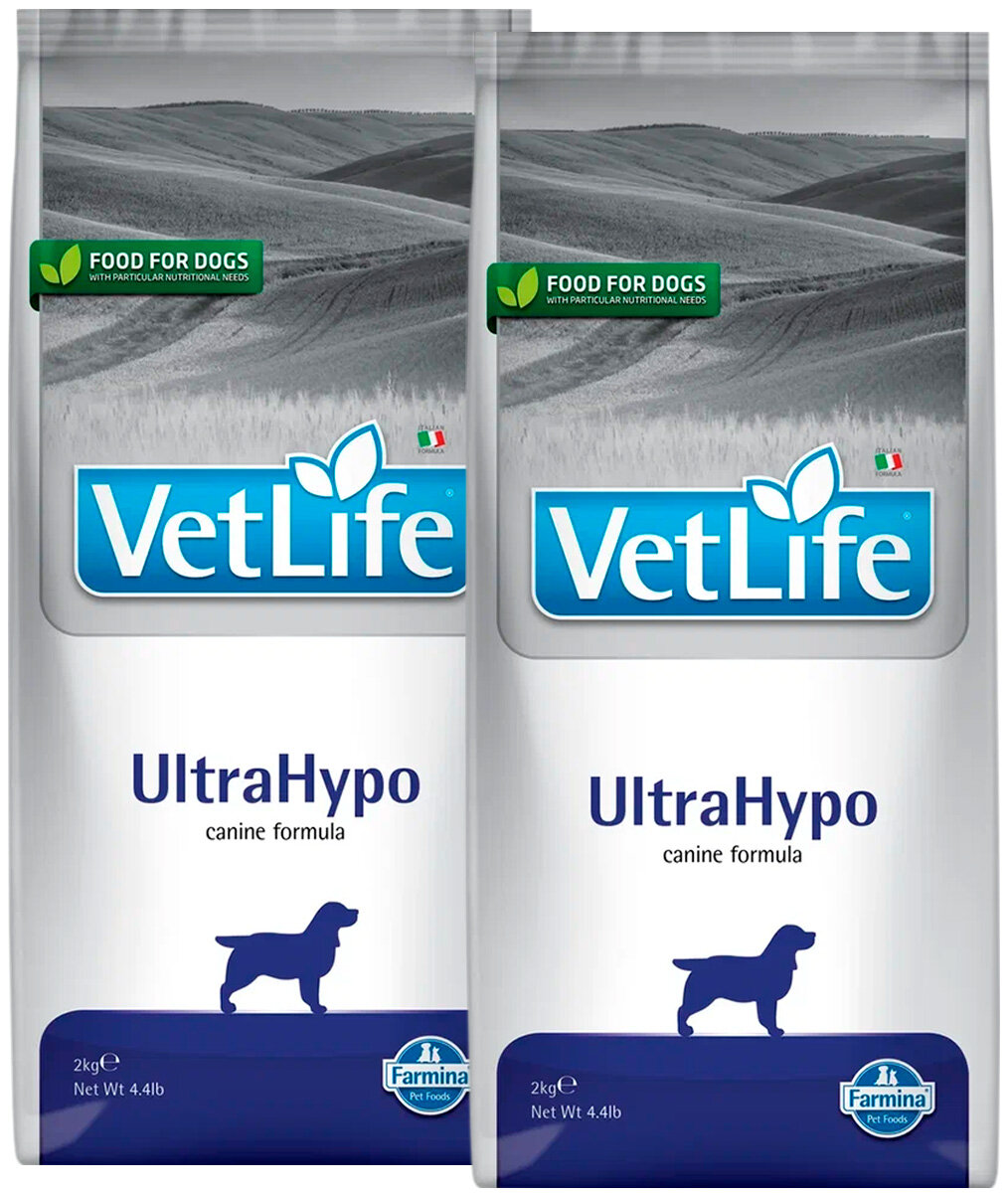 FARMINA VET LIFE CANIN ULTRAHYPO для взрослых собак при пищевой аллергии (2 + 2 кг)