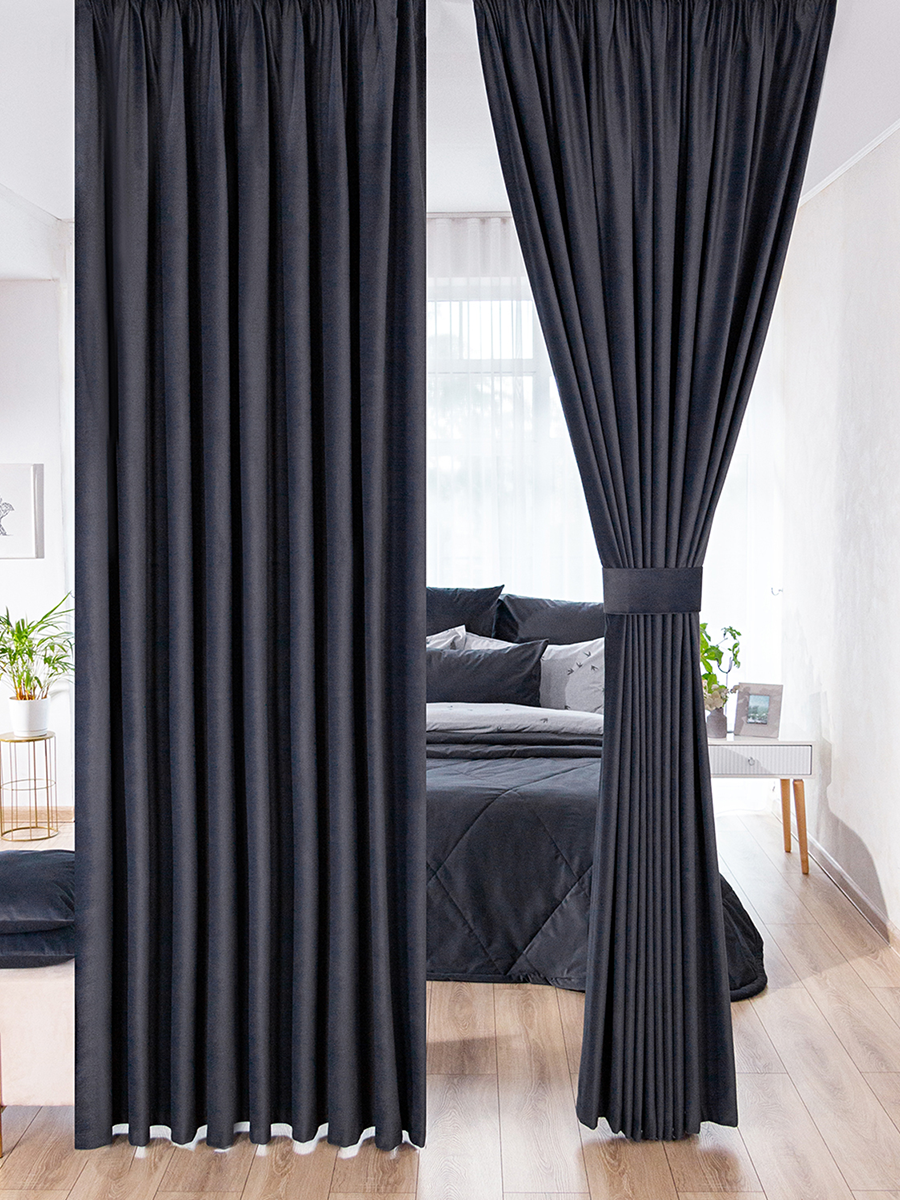 Шторы бархат антикоготь 150х315 (2 шт), Evrika Home