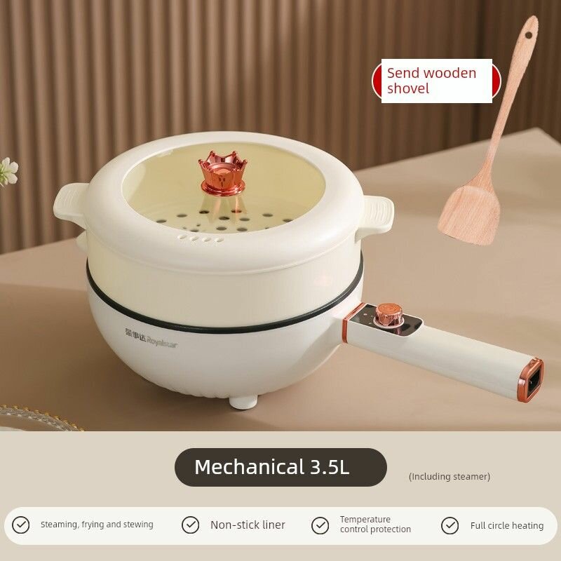 Электрическая кастрюля-скороварка, 3.5л, белая (механическое управление + пароварка)