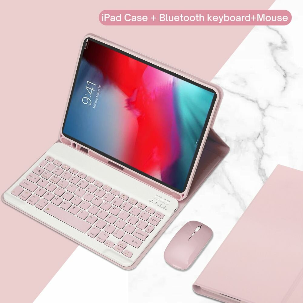 Подходит для iPad mini4/5 7,9-дюймовый защитный чехол для планшета + съемная русская клавиатура Bluetooth + беспроводная мышь