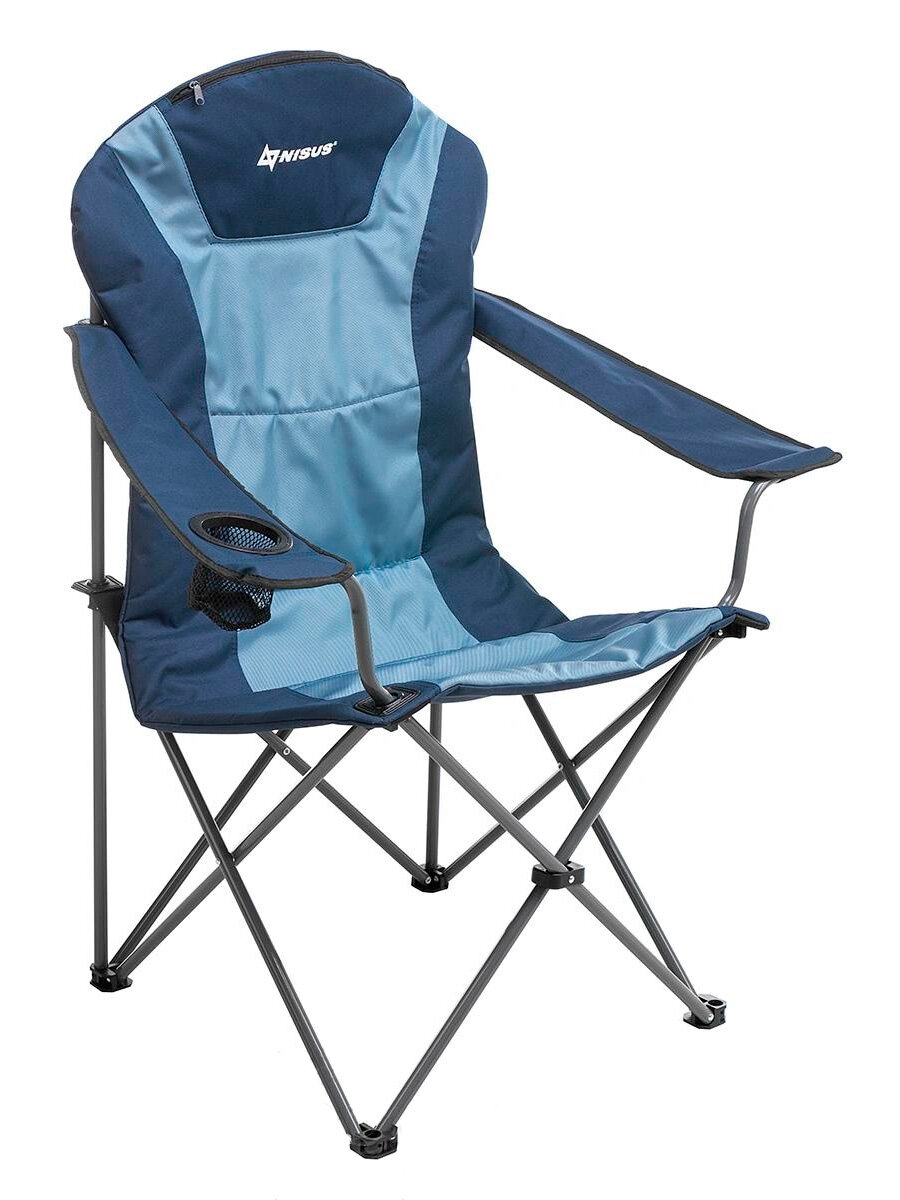 Кресло складное Nisus (ст. труба д16) синий-голубой (Т-N-750-99806H-BB)