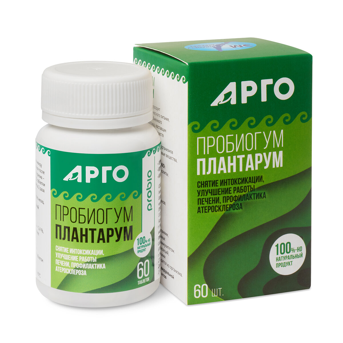Пробиогум "Плантарум" арго, для кишечника, мумие, лактобактерии, 60 таб.