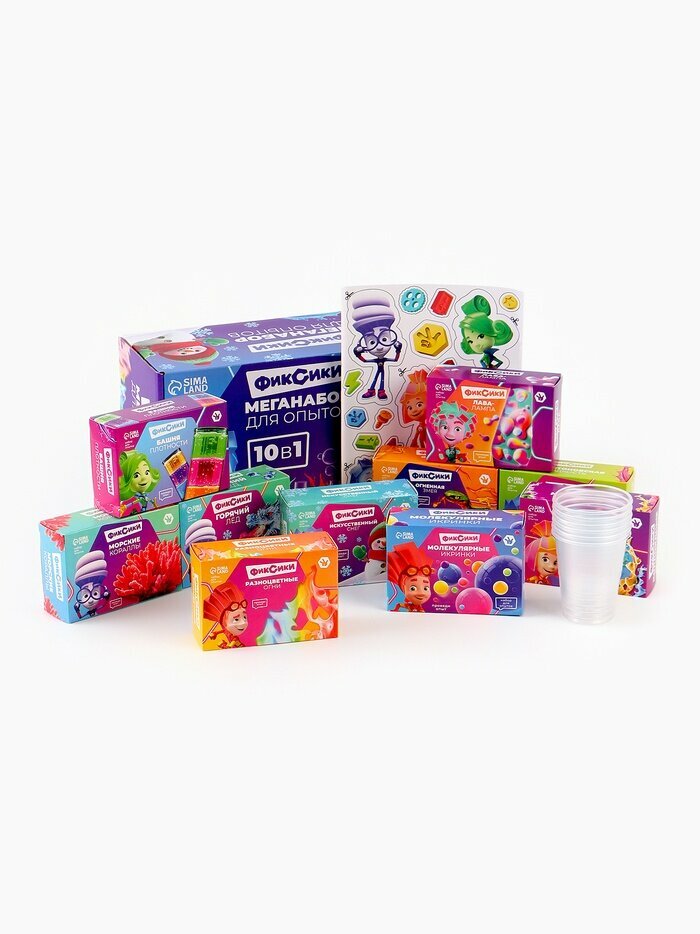 Фиксики Набор опытов для детей, 10в1, фиксики