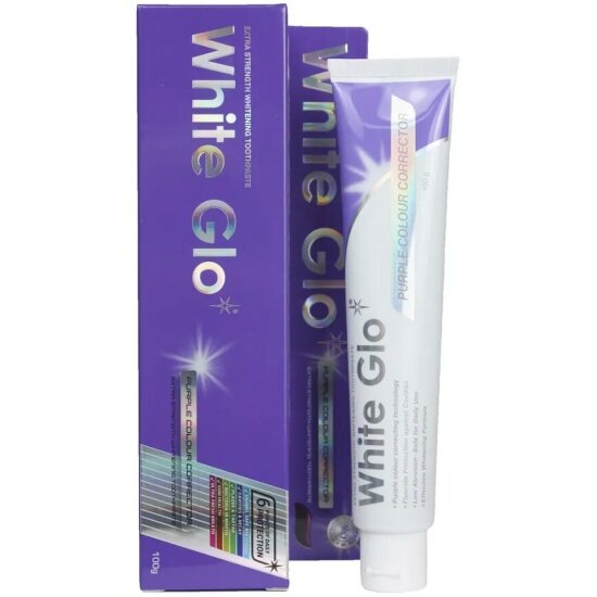 Зубная паста White Glo отбеливающая, с корректором цвета, 100 г