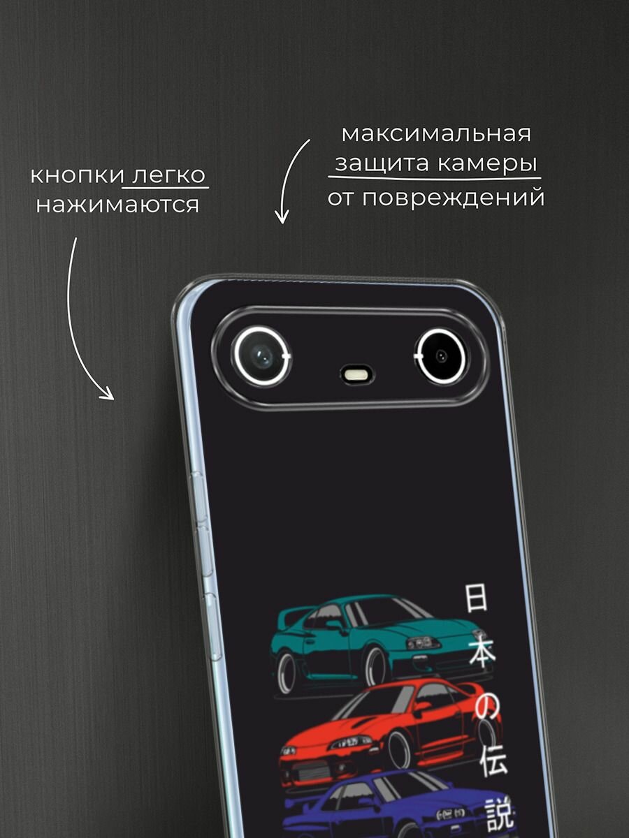 Чехол на Tecno Spark Slim / Текно Спарк Слим с принтом JDM Legend cars — фото 1