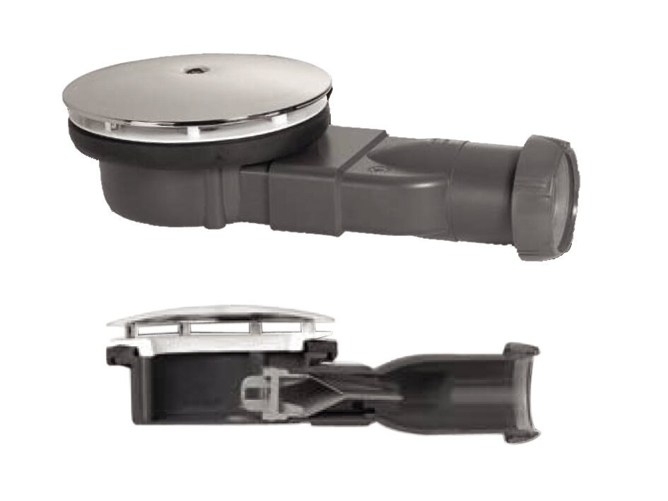 Сифон Wirquin для душевого поддона, Slim сверхплоский, с мембраной, диаметр 90 мм, выход D40/43 мм, для керамогранитных поддонов