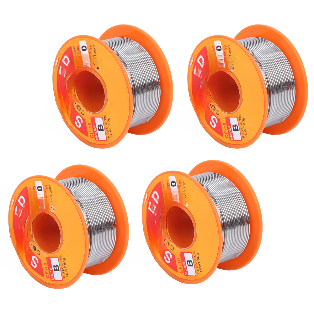 4Pcs Проволока лужниковая с флюсом для пайки сварки высокой чистоты не требующая очистки катушка 50g 1mm