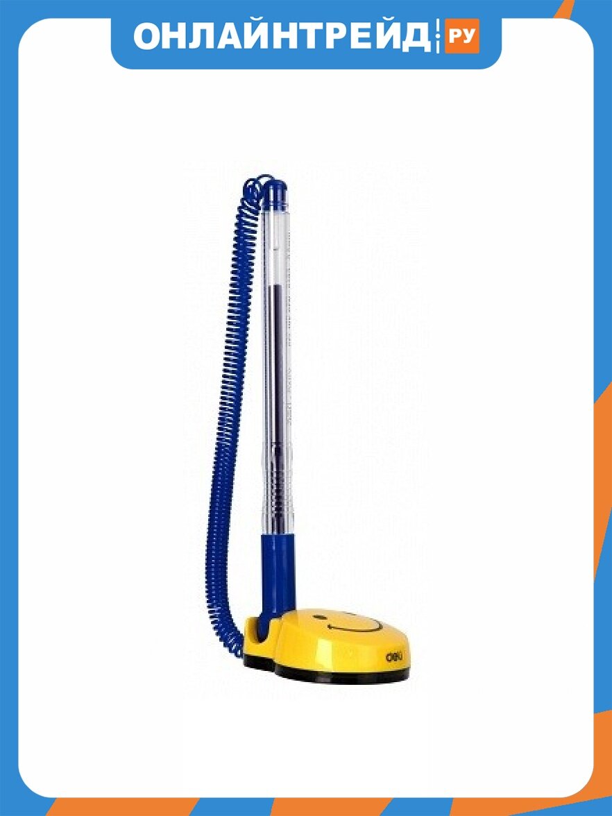 Ручка шариковая Deli E6793BLUE на подставке 0.5мм синие чернила