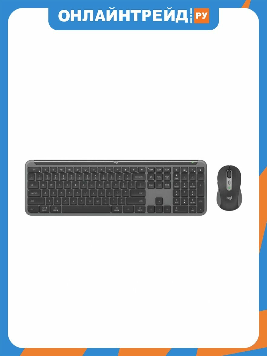Клавиатура и мышь Logitech MK950 Signature Slim Combo, беспроводные/Radio, графитовый/черный (920-012500)