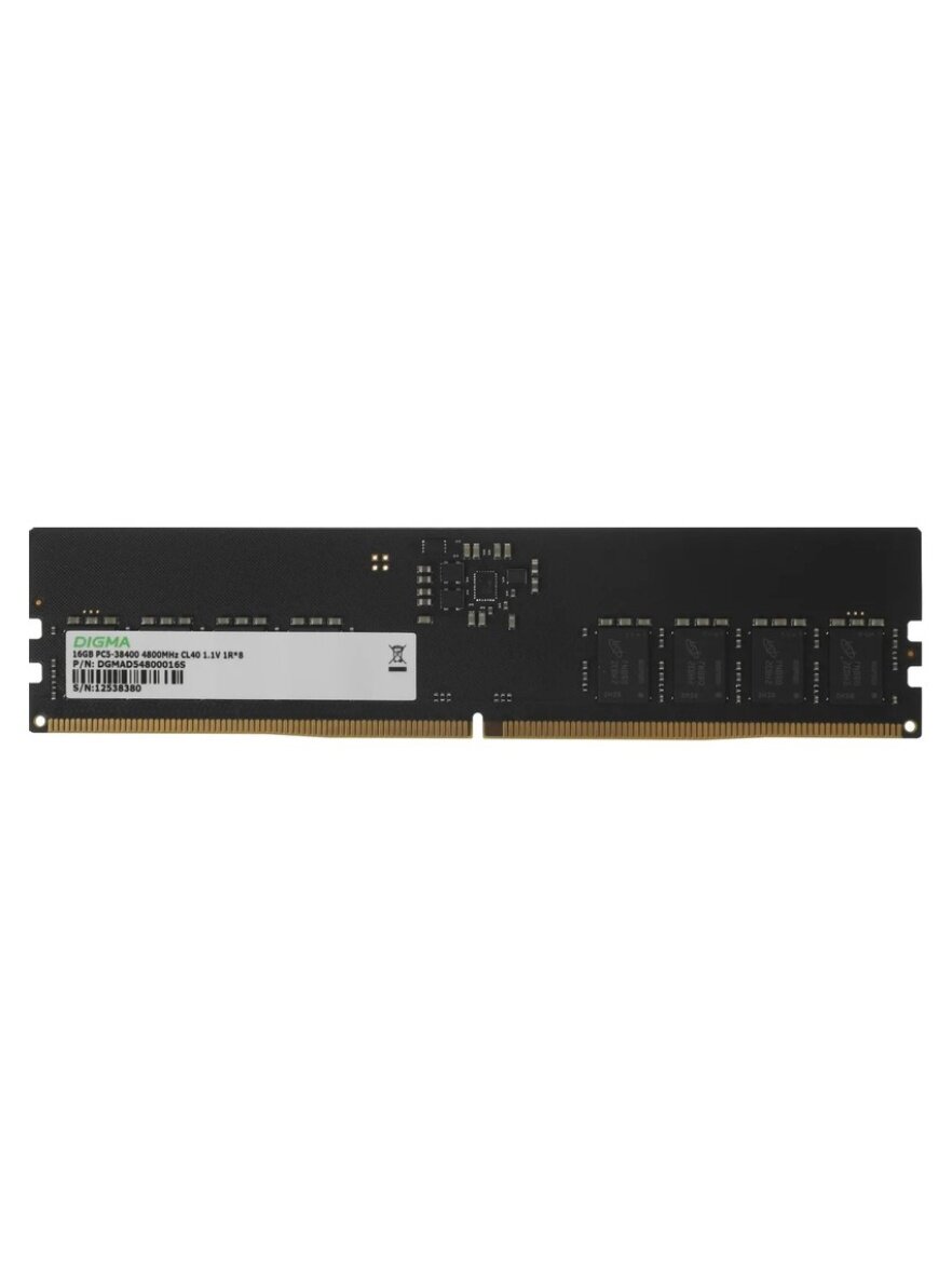 Оперативная память Digma DDR5 16Gb 4800MHz pc-38400 CL40 1.1V (DGMAD54800016S)