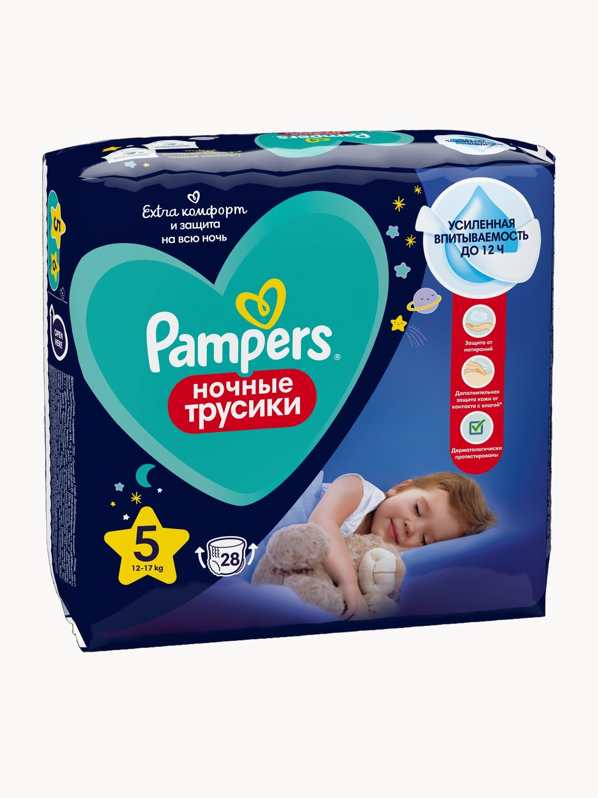 Pampers Night Pants Трусики Размер 5, 28 шт, 12кг - 17кг