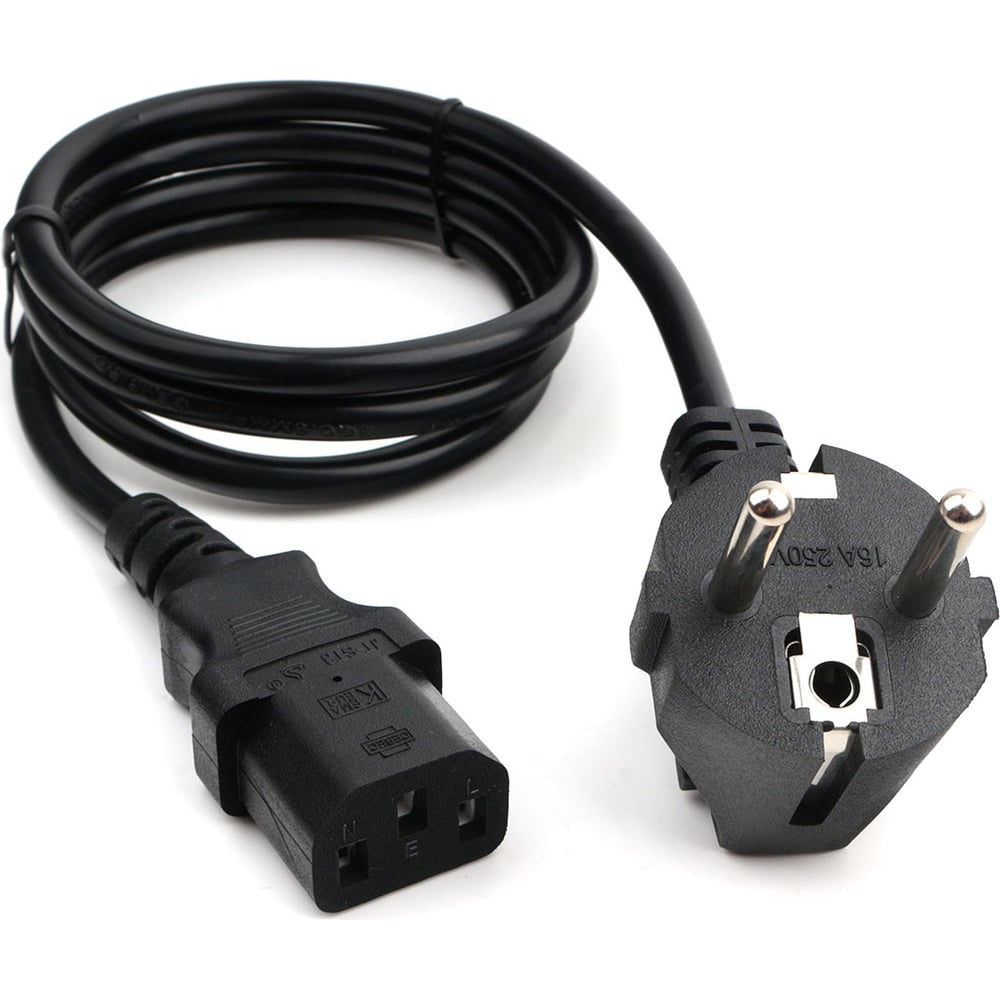 Кабель питания Cablexpert (Schuko- C13, 6А, черный, с заземлением, 1м) PC-186-1M