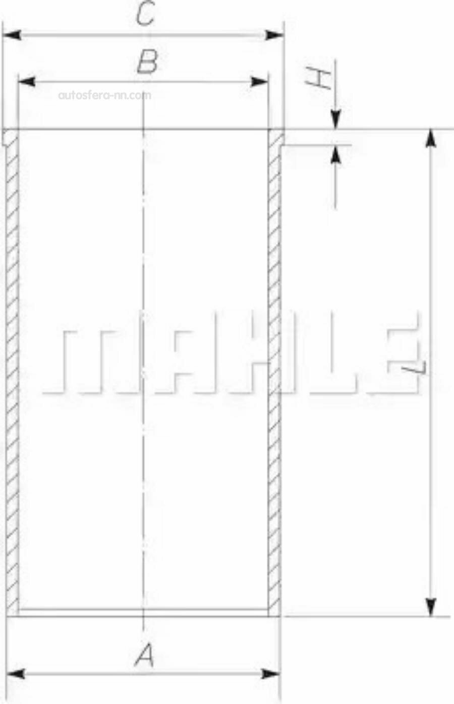 MAHLE 029WV2500 Гильза цилиндра VW TOUAREG I 2.5 TDI 08/03 - 05/10 BPD 120 кВт 163 л. с.