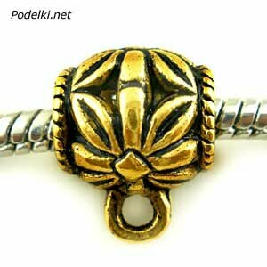 Фурнитура для бижутерии Бейл Цветы 0005837 золотой цвет 10x9 мм, цена за 10 шт.