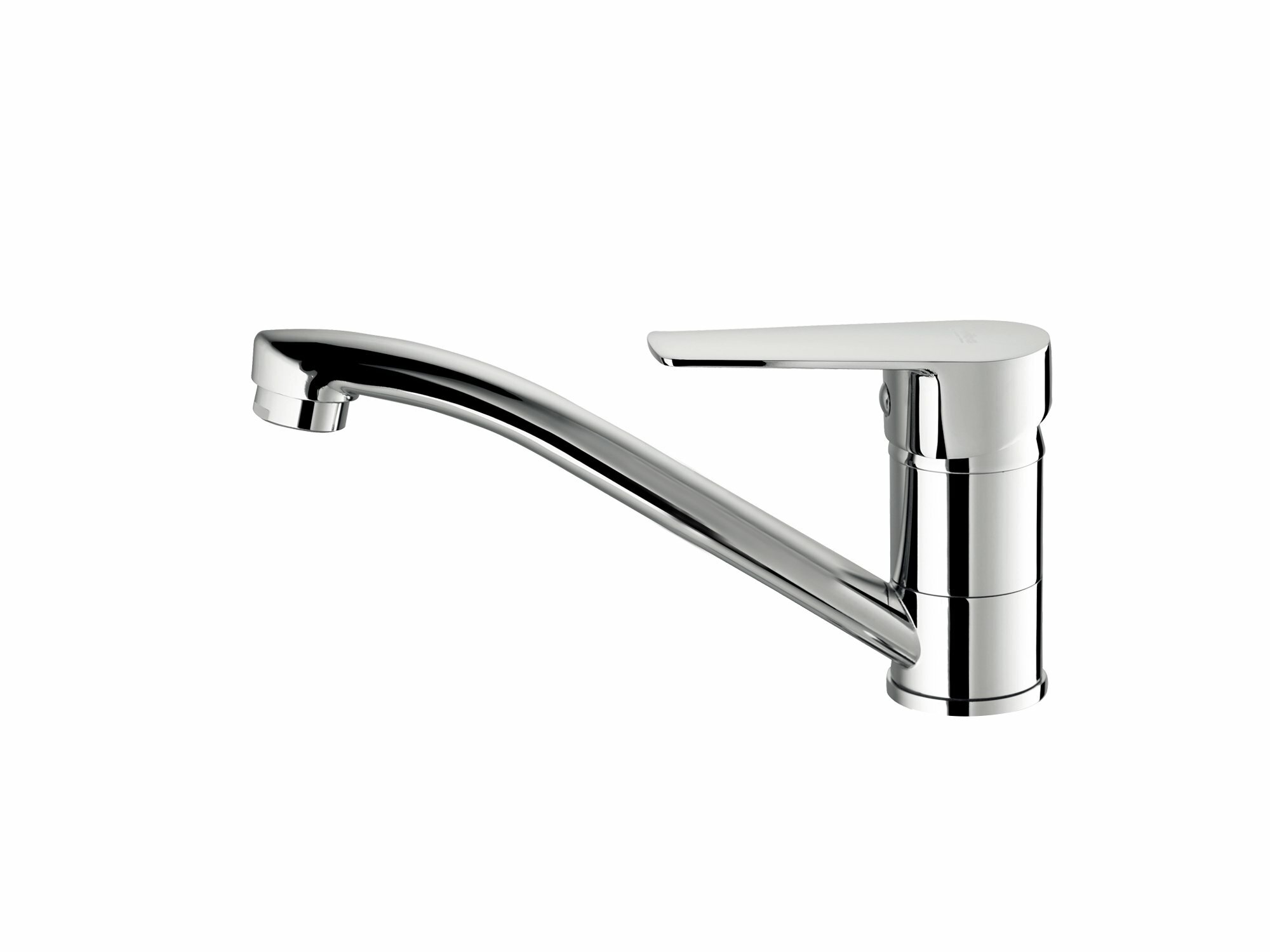 Смеситель для кухни VODA Hill HI 05 однозахватный, низкий поворотный излив, цвет: хром