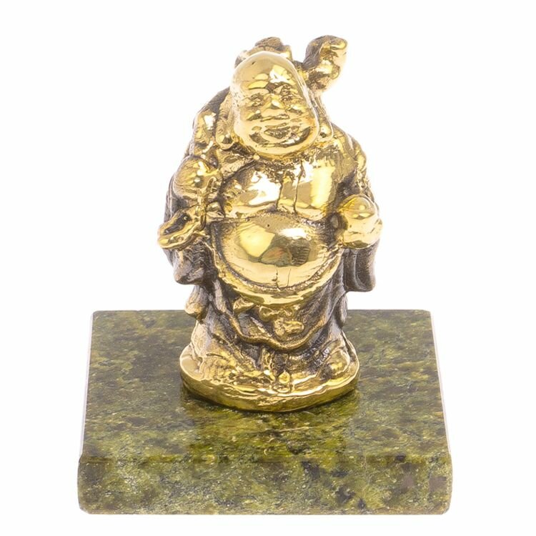 Статуэтка "Хотей" из бронзы на змеевике 125791