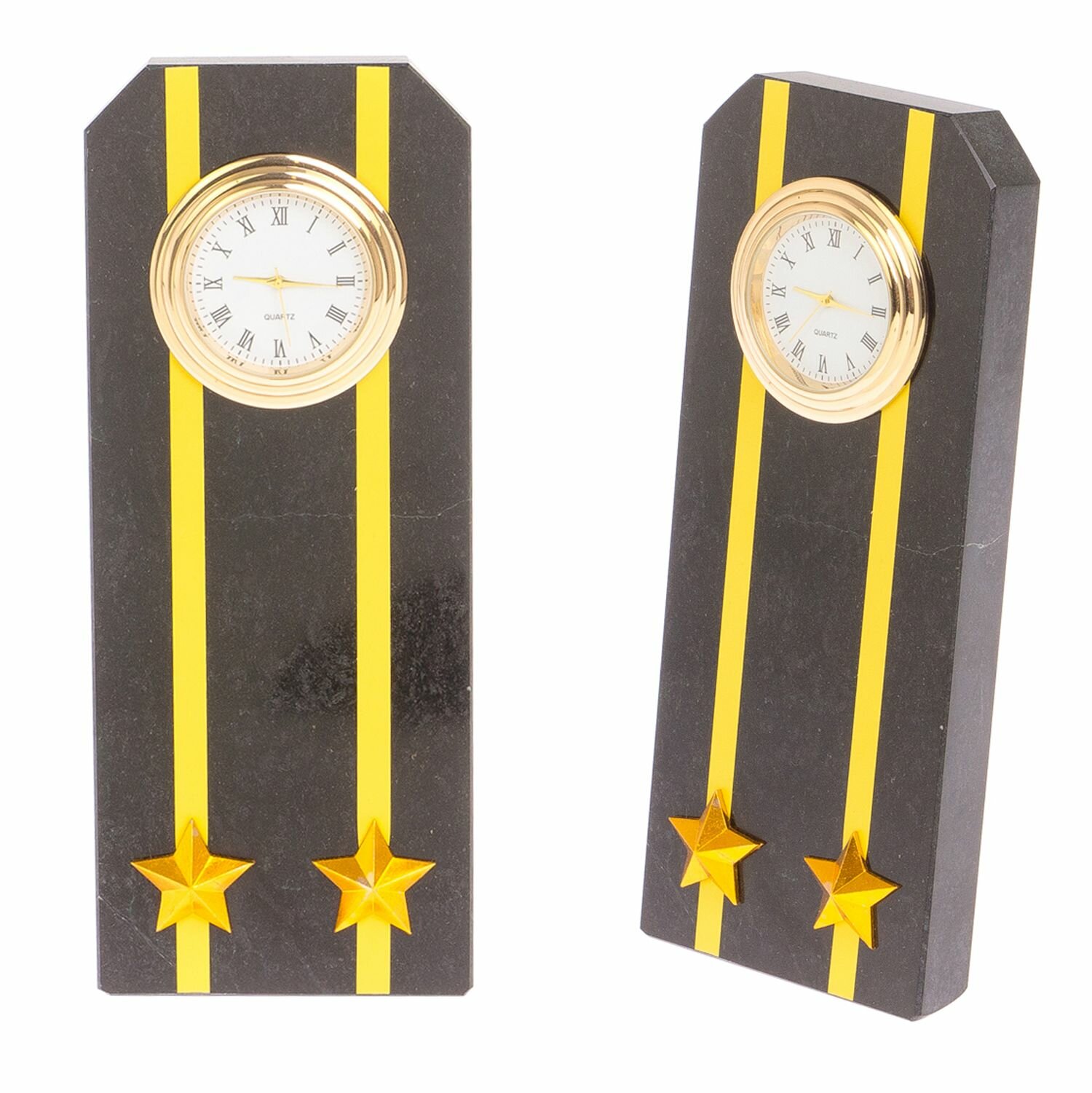 Часы "Погон подполковник ВМФ / Капитан 2-го ранга" камень змеевик