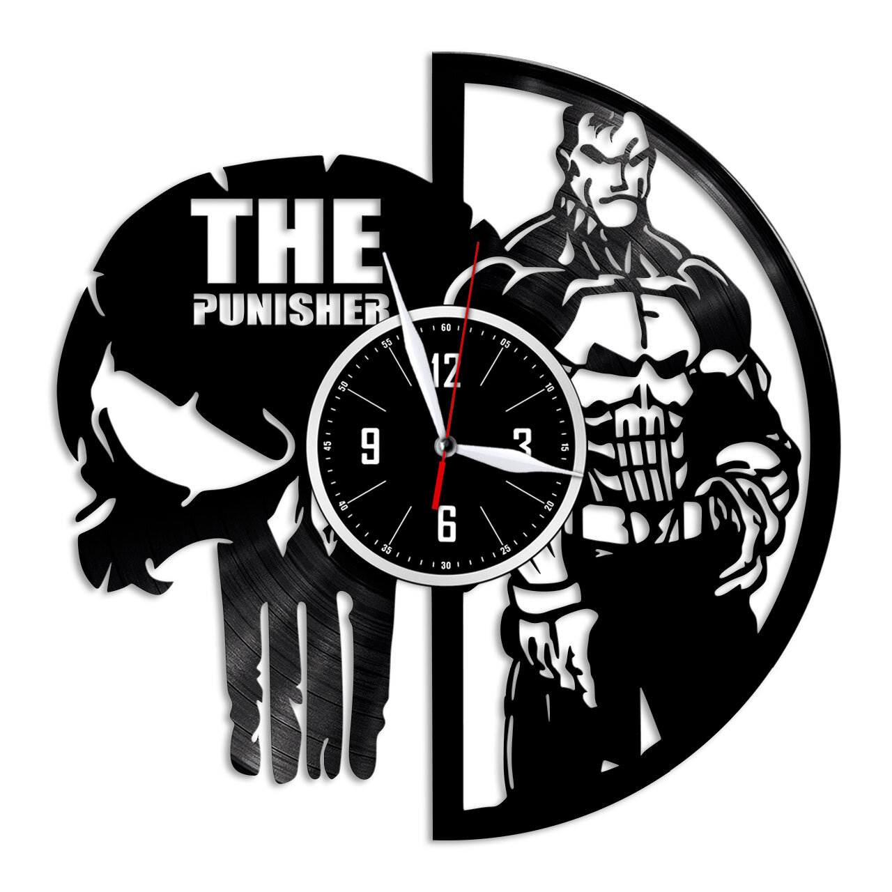 The Punisher - настенные часы из виниловой пластинки, диаметр 30 см
