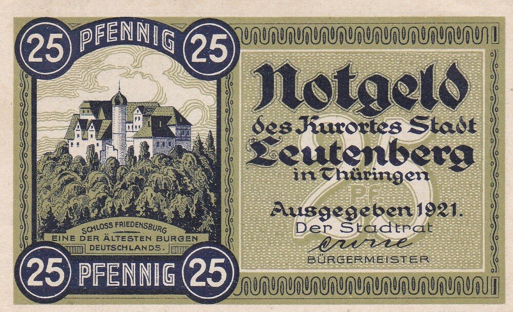 Германия (Веймарская Республика) Лойтенберг 25 пфеннигов 1921 г.