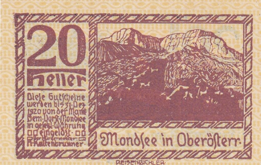 Австрия, Мондзее 20 геллеров 1914-1920 гг. (№3.2)