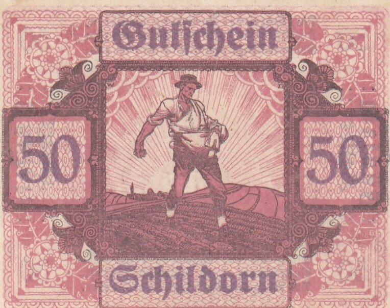 Австрия, Шильдорн 50 геллеров 1914-1920 гг.