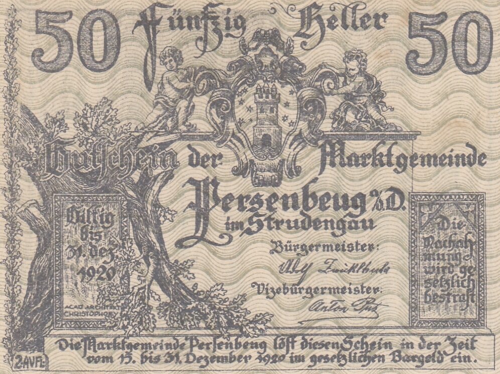 Австрия Перзенбойг 50 геллеров 1914-1920 гг. (2)