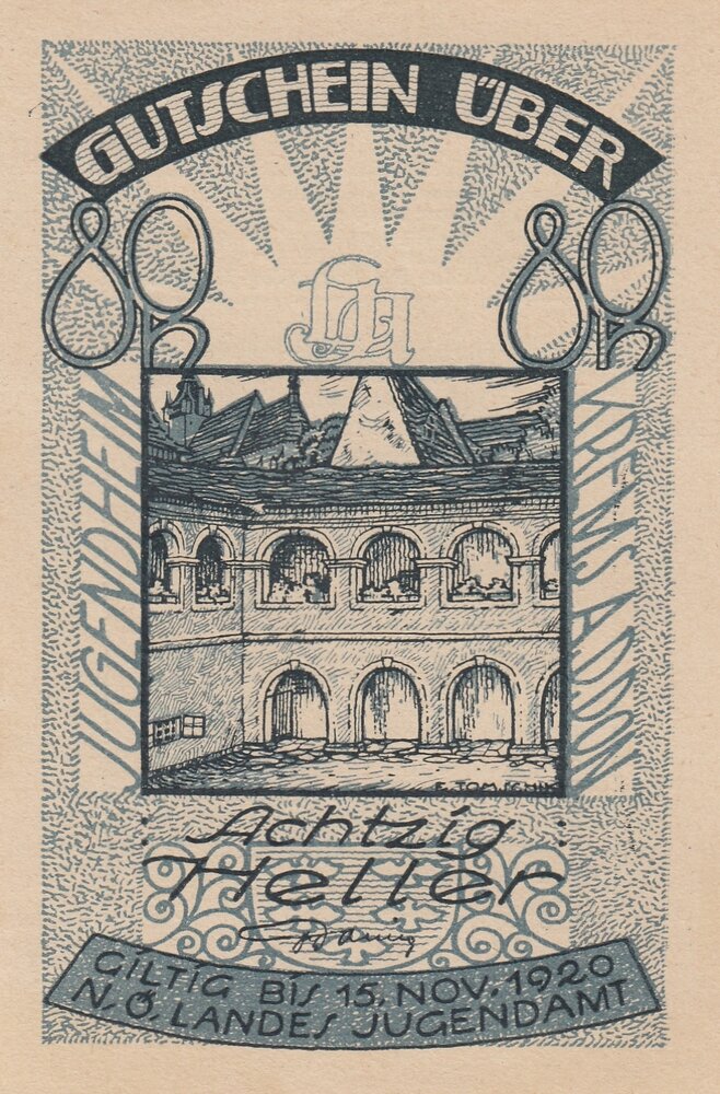 Австрия Кремс-на-Дунае 80 геллеров 1914-1920 гг. (№3)