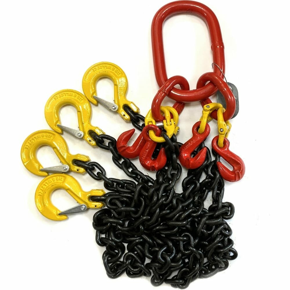 ТамбовТехСнаб Цепной четырехветвевой строп 4СЦ 4.25т 4м, с укорачивающими крюками 7930124365460