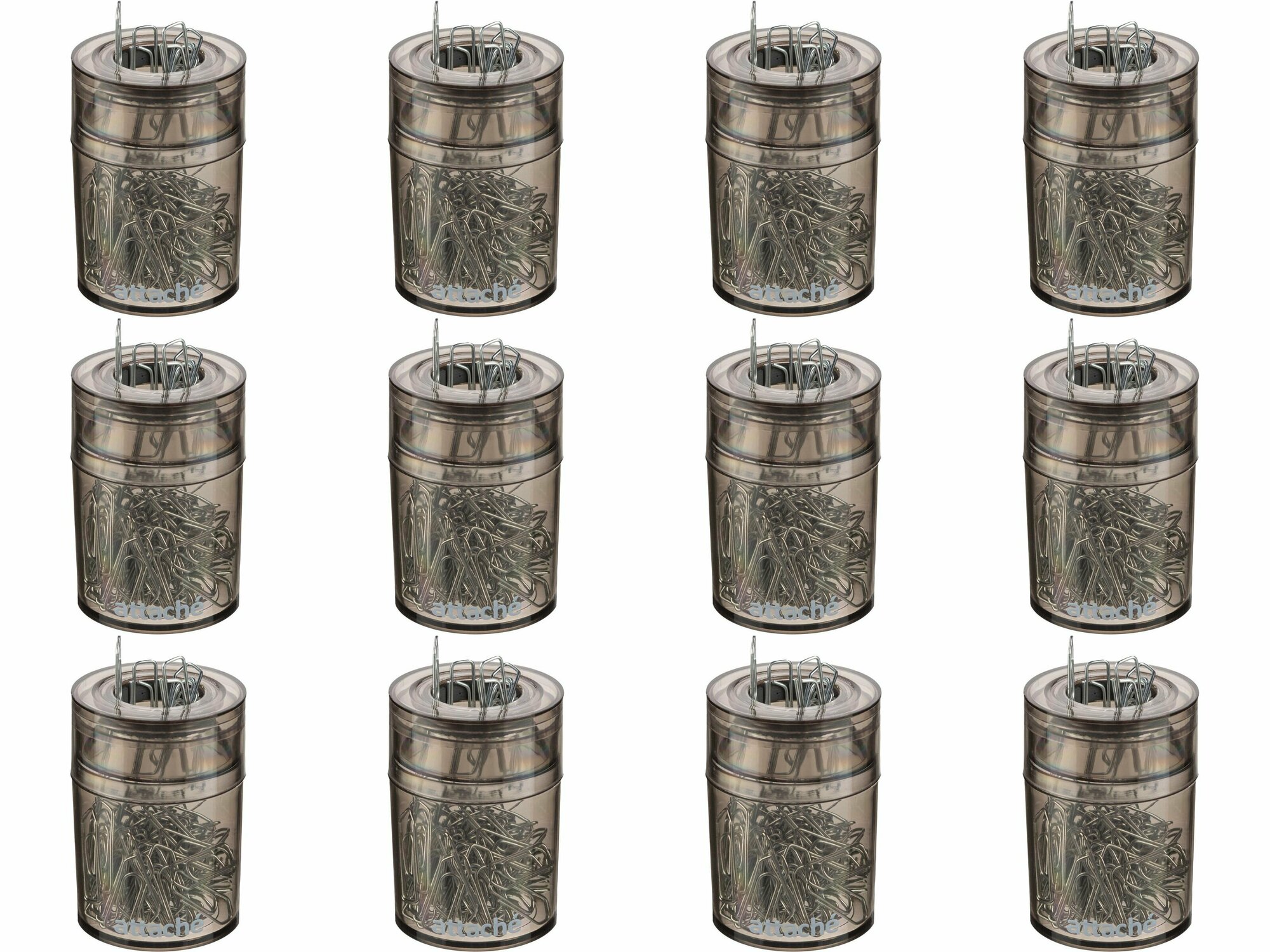 Attache Скрепочница магнитная, цвет графит, 12 шт