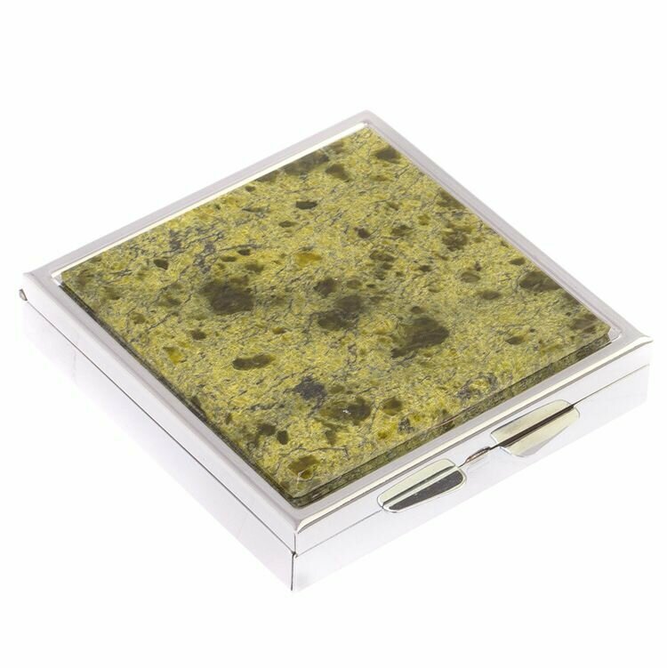 Таблетница на 4 отделения из змеевика цвет серебро 125858