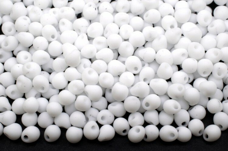 Бисер MIYUKI Drops 3,4мм #0402F белый, матовый непрозрачный, 10 грамм