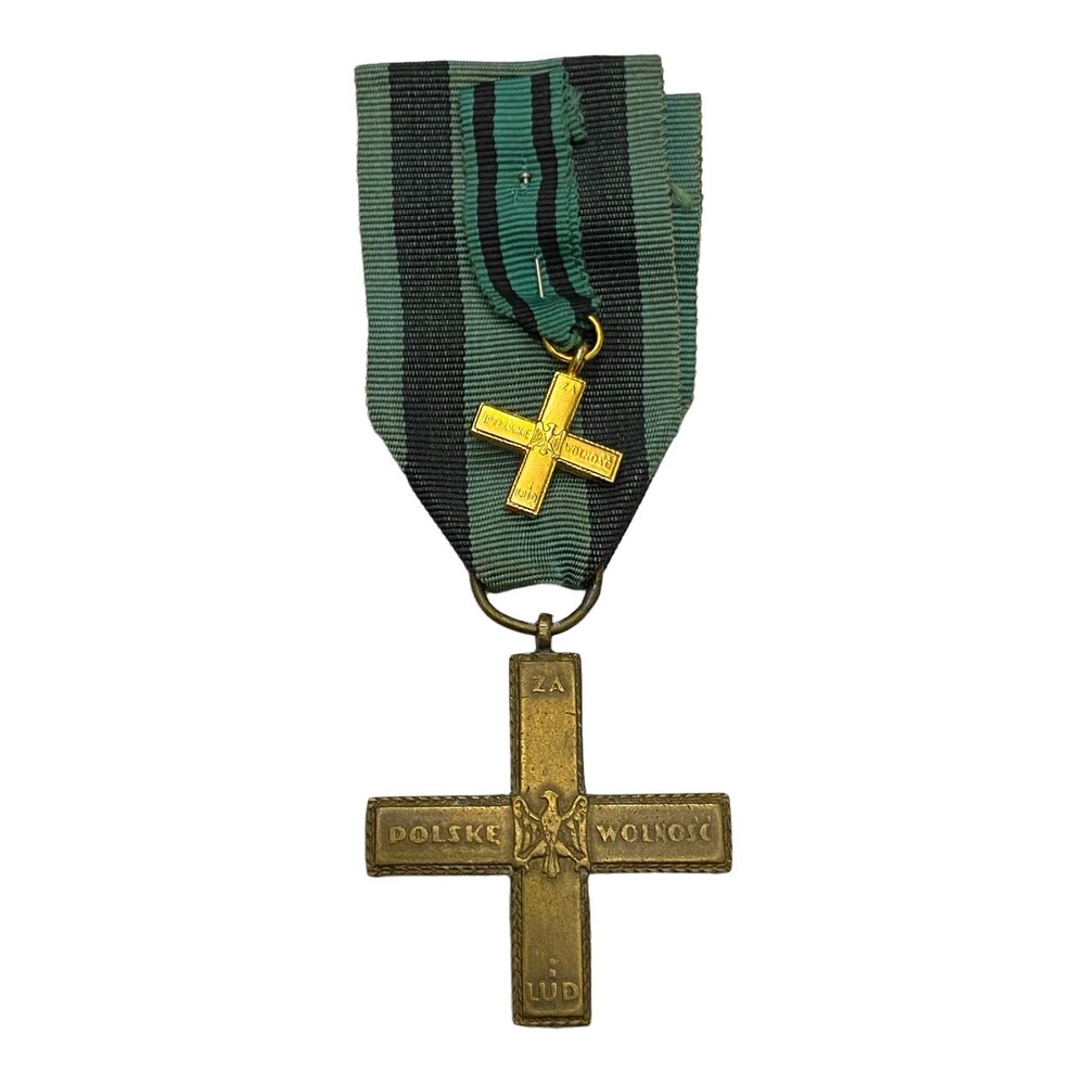 Польша, партизанский крест I тип с фрачником 1946-1960 гг. (2)